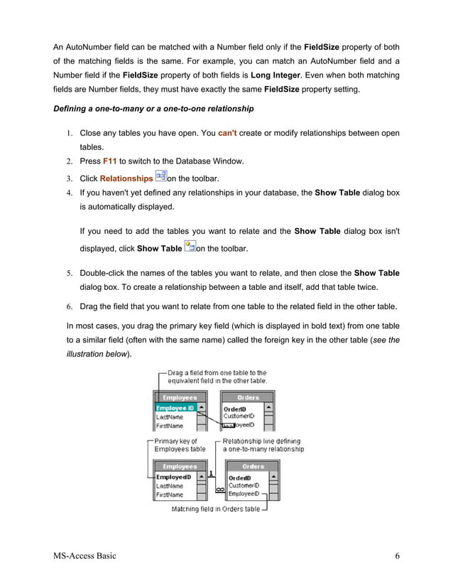 Basic introduction to ms access | PDF