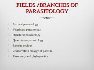 Basic Introduction to Parasitology | PPT