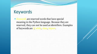 Basic introduction to python | PPTX