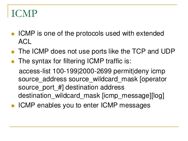 Basic ip traffic management with access control lists