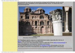 Basic istanbul byzantine heritage between 1204 and 1453 | PDF