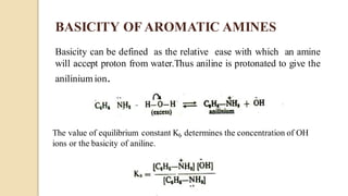 Basicity of aromatic amine | PDF