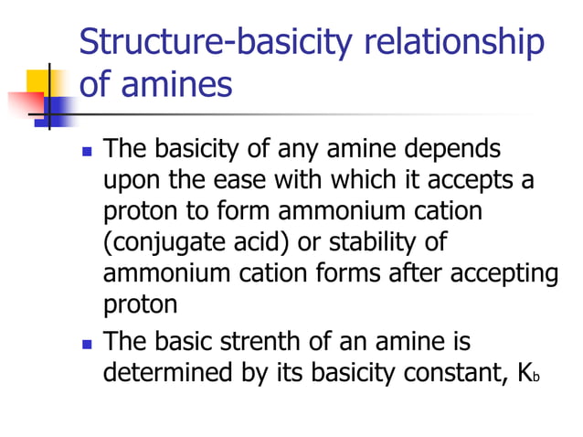 Basicity of amines B-pharmacy | PPT