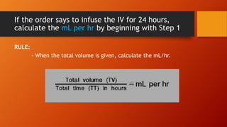 BASIC IV THERAPY CALCULATIONS | PPTX