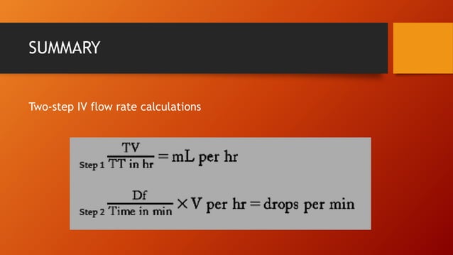 BASIC IV THERAPY CALCULATIONS | PPTX | Physical Therapy | Wellness
