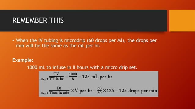 BASIC IV THERAPY CALCULATIONS | PPTX | Physical Therapy | Wellness