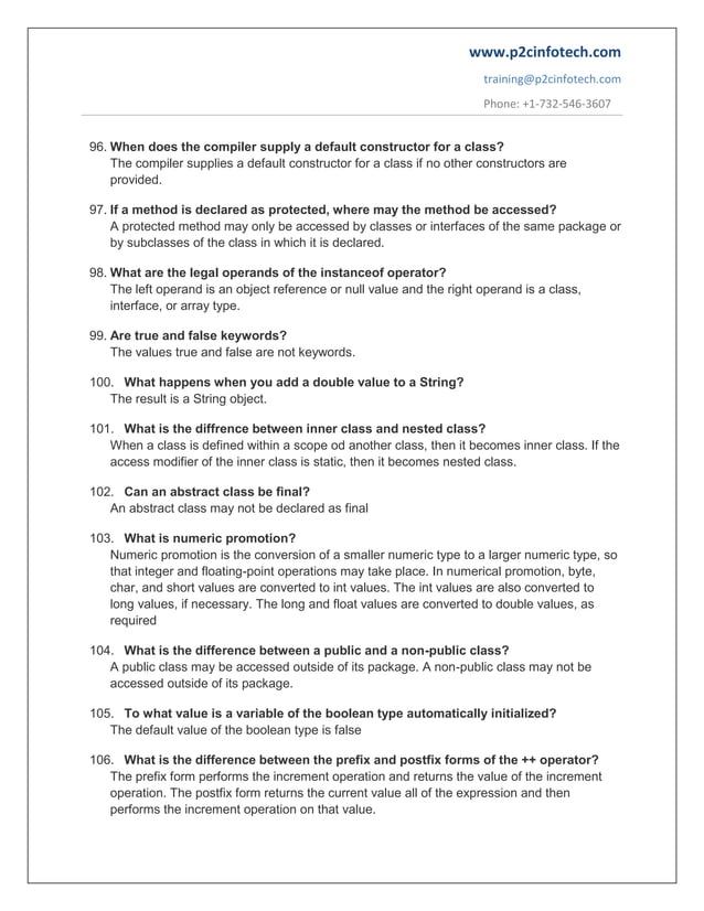 Basic Java Important Interview Questions And Answers To Secure A Job Pdf