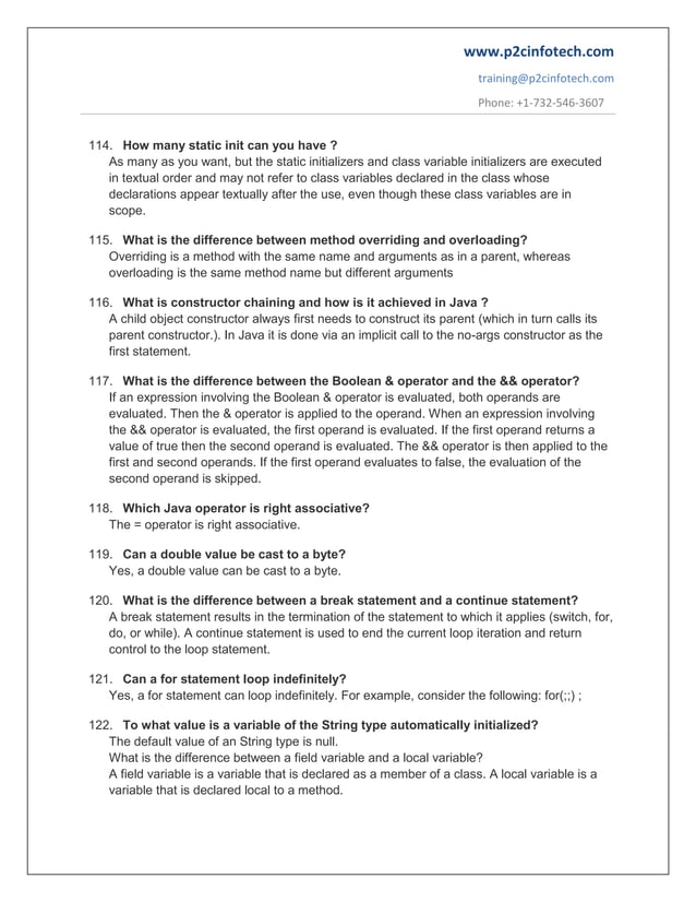 Basic Java Important Interview Questions And Answers To Secure A Job Pdf