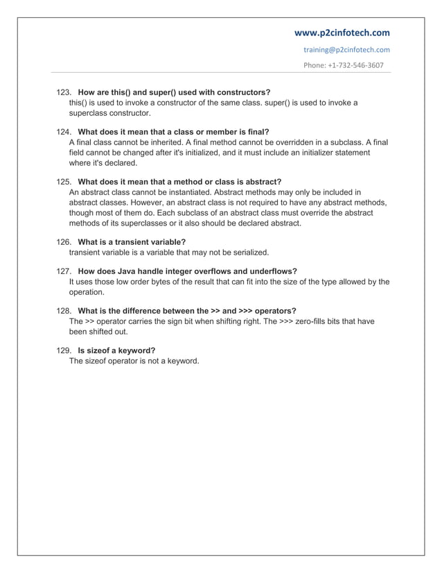 Basic Java Important Interview Questions And Answers To Secure A Job Pdf 7828