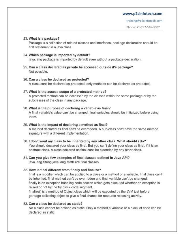 Basic Java Important Interview Questions And Answers To Secure A Job Pdf 
