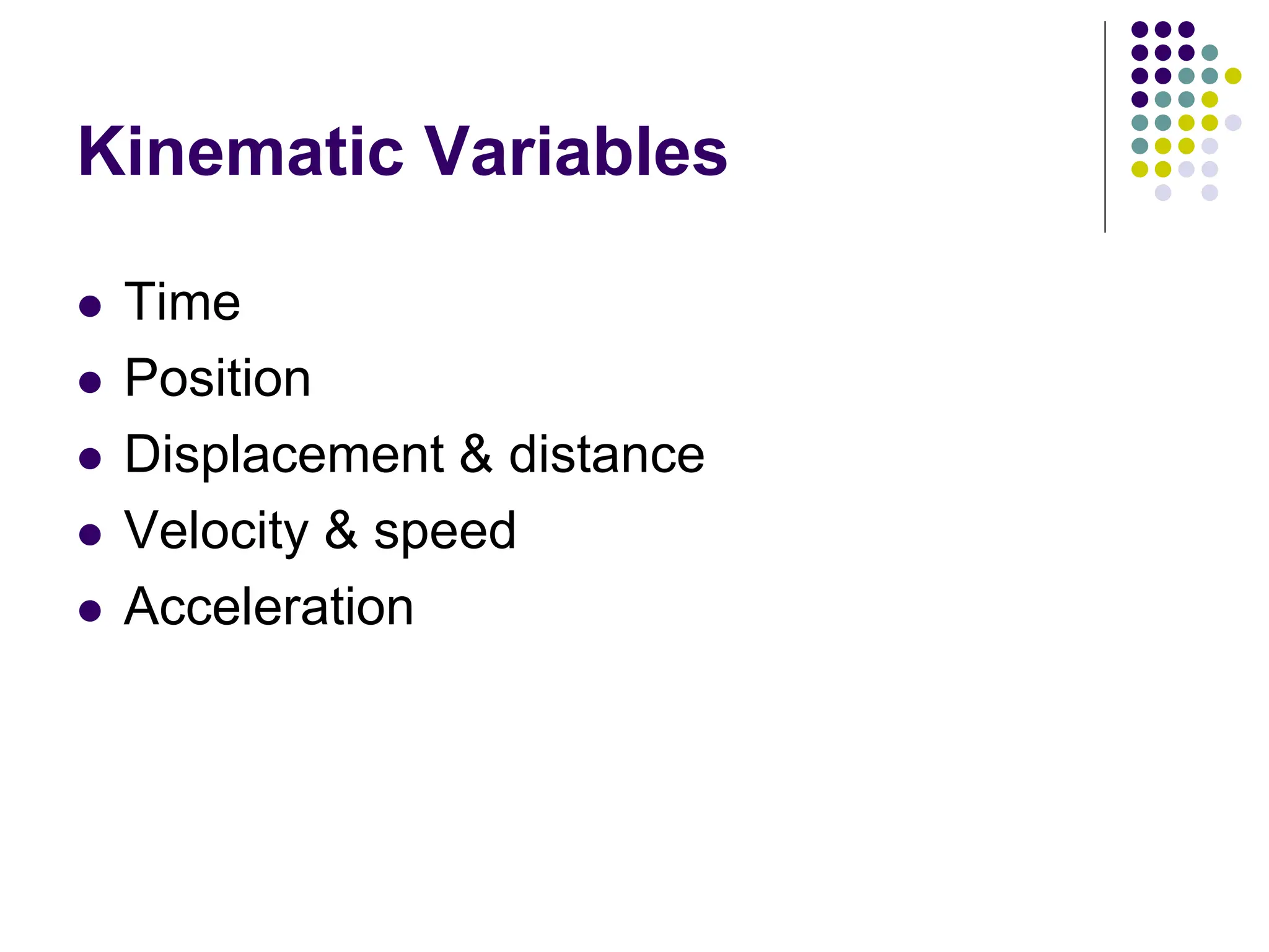 Basic Kinematic Concepts for physical education students | PPT