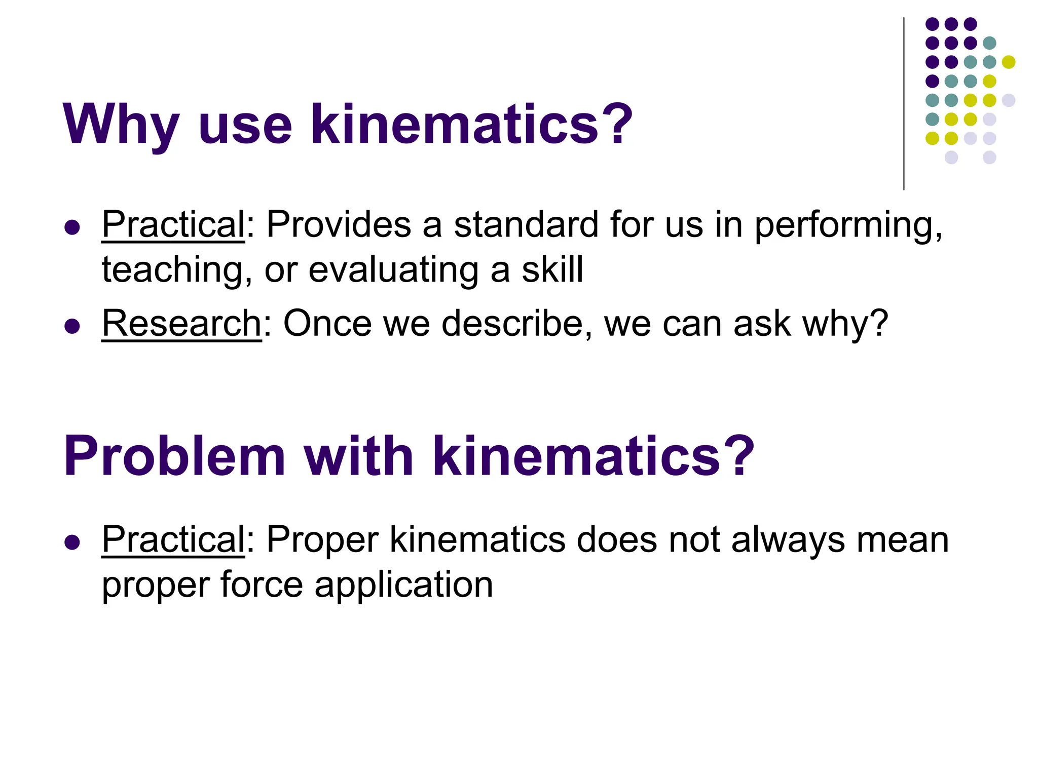 Basic Kinematic Concepts for physical education students | PPT