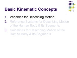 Basic Kinematic Concepts for physical education students | PPT