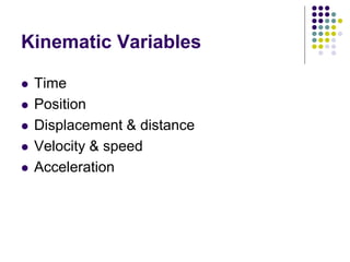 Basic Kinematic Concepts for physical education students | PPT