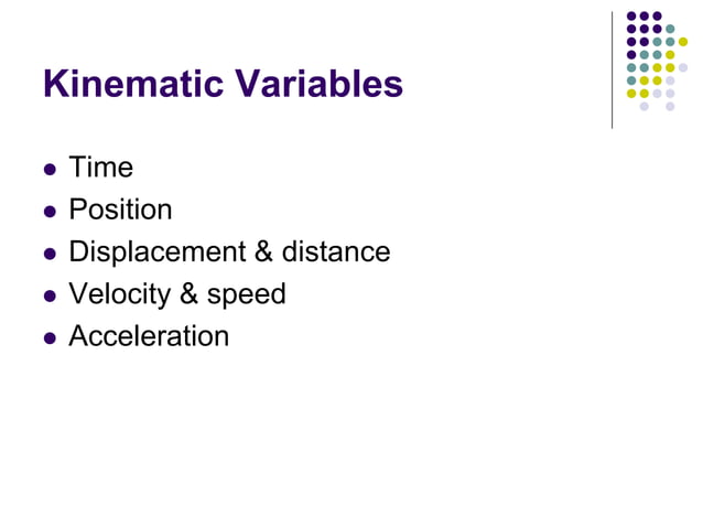 Basic Kinematic Concepts for physical education students | PPT