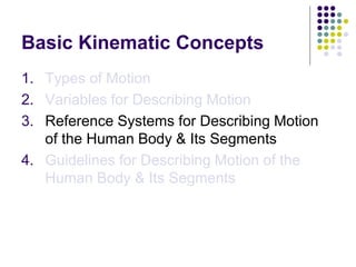 Basic Kinematic Concepts for physical education students | PPT