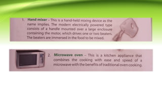 Basic kitchen tools and equipement | PPT