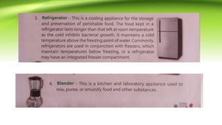 Basic kitchen tools and equipement | PPT