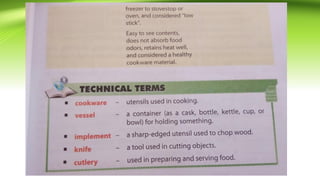 Basic kitchen tools and equipement | PPT