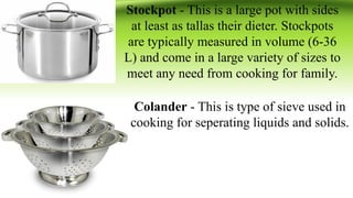 Basic kitchen tools and equipement | PPT