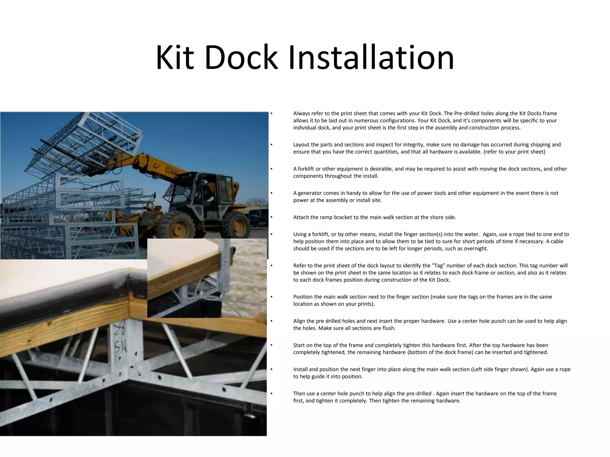 Basic ShoreMaster Kit Dock Instruction | PPTX