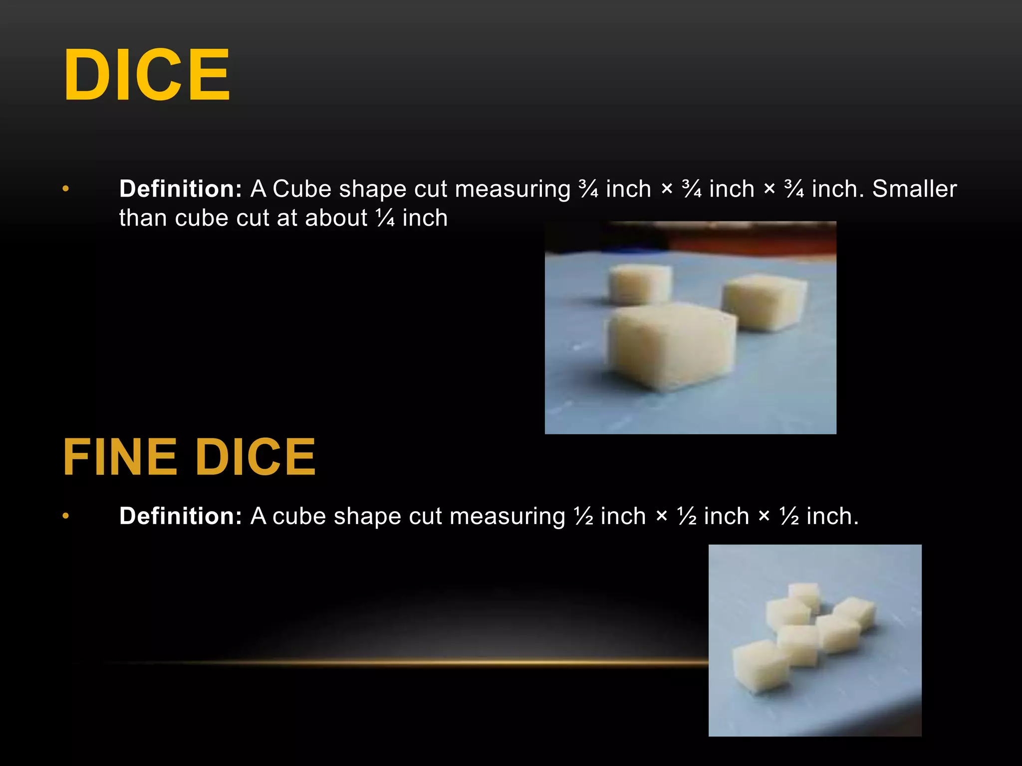 Basic knife cuts & | PPTX