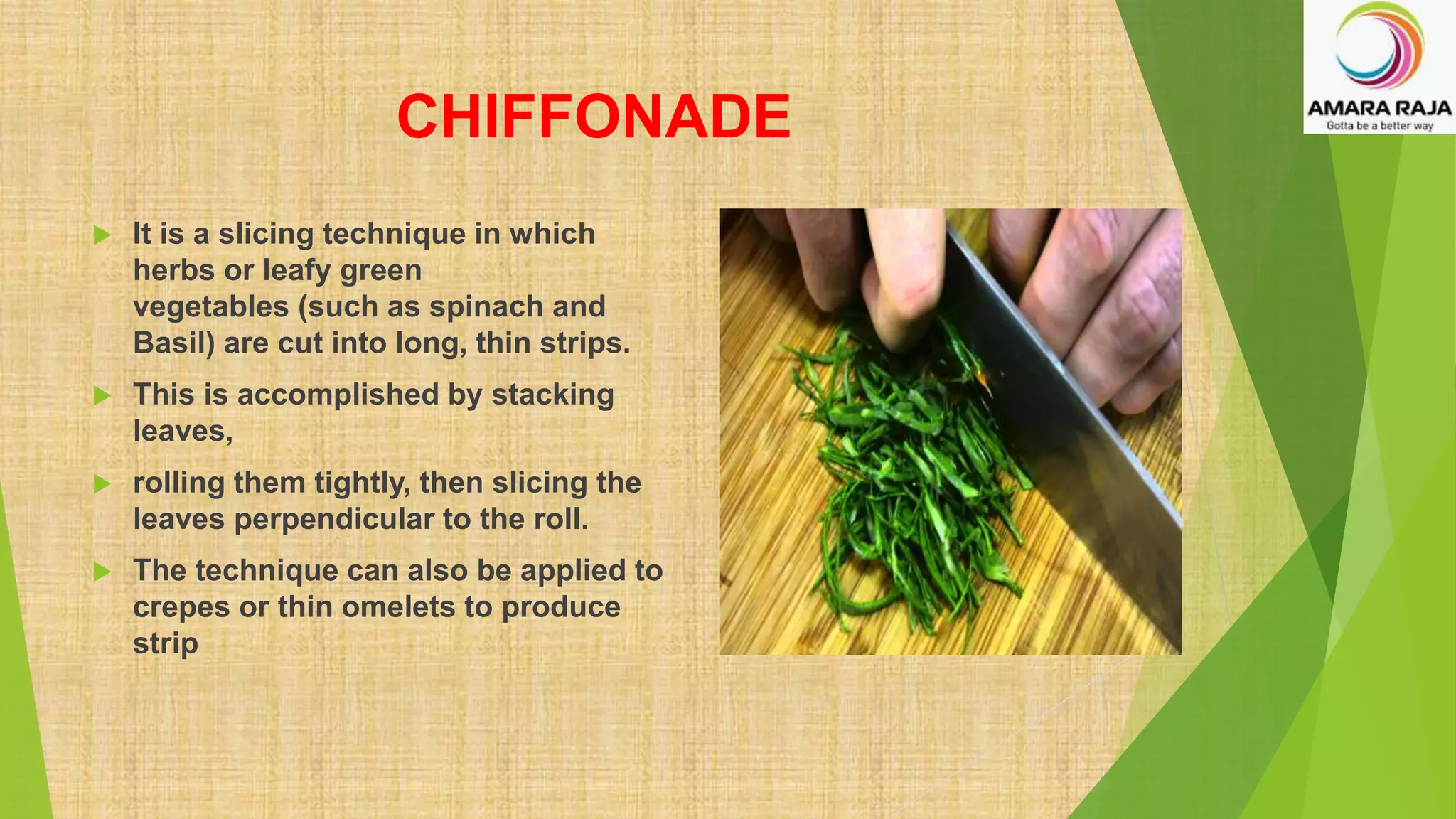 Basic knife skills and different types of vegetable cutting | PPTX