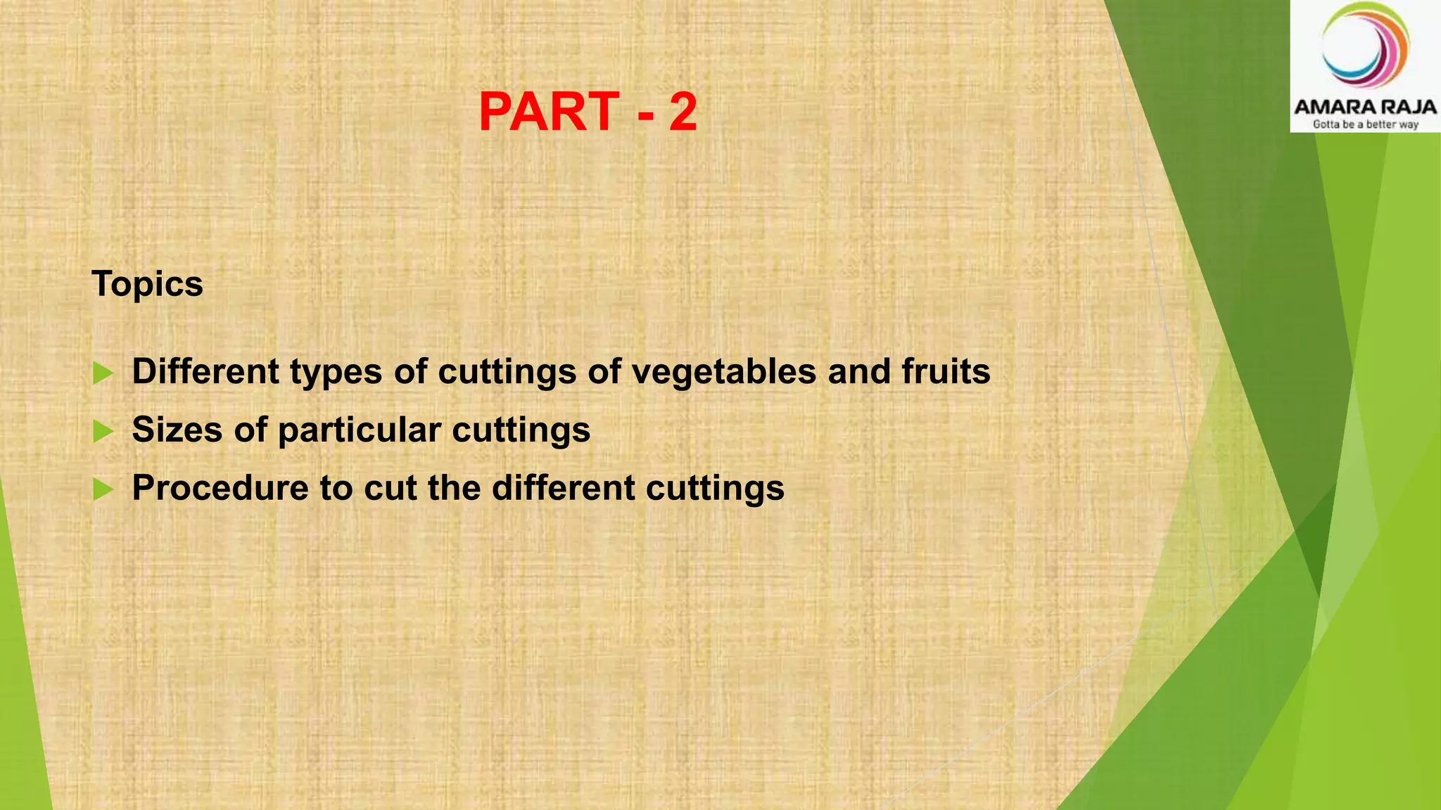 Basic knife skills and different types of vegetable cutting | PPTX ...