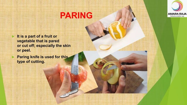 Basic knife skills and different types of vegetable cutting | PPTX ...