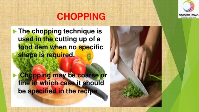 Basic knife skills and different types of vegetable cutting