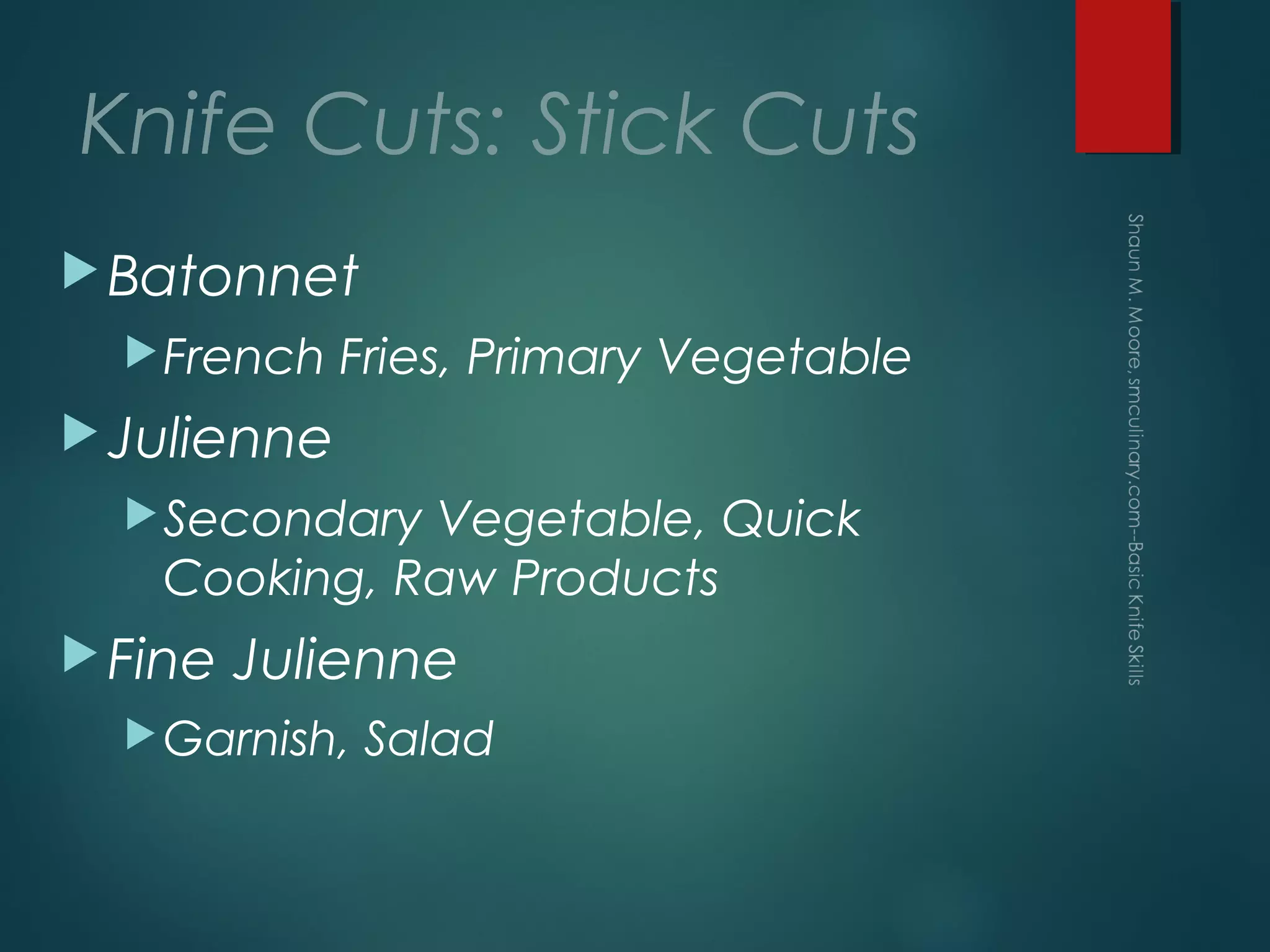 Basic knife skills presentation | PPT