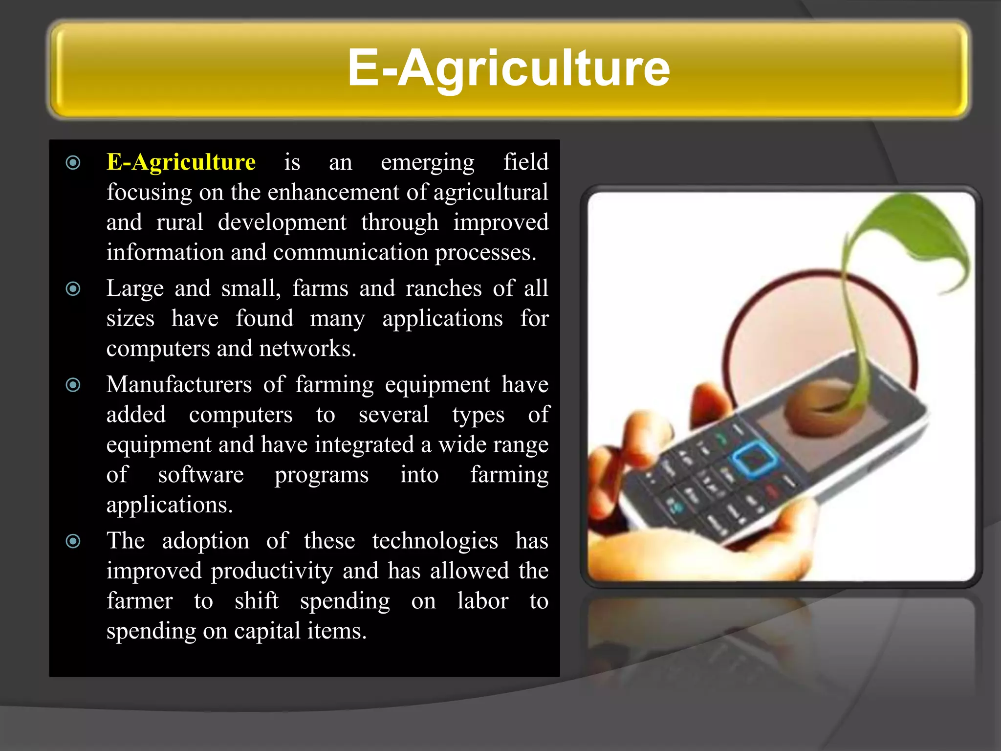 Basic knowledge of application of computers in agriculture | PPTX