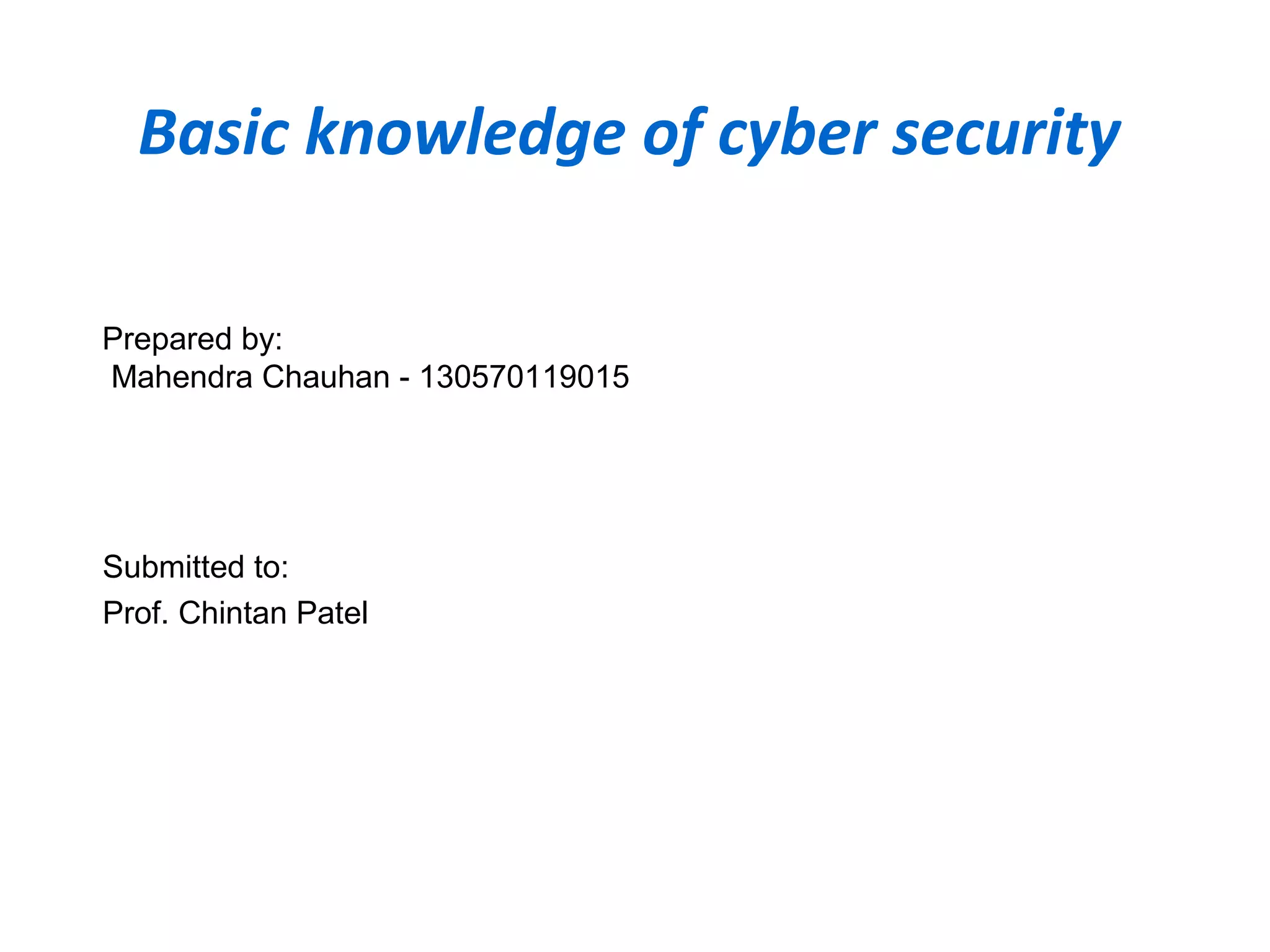 Basic knowledge of cyber security | PPT