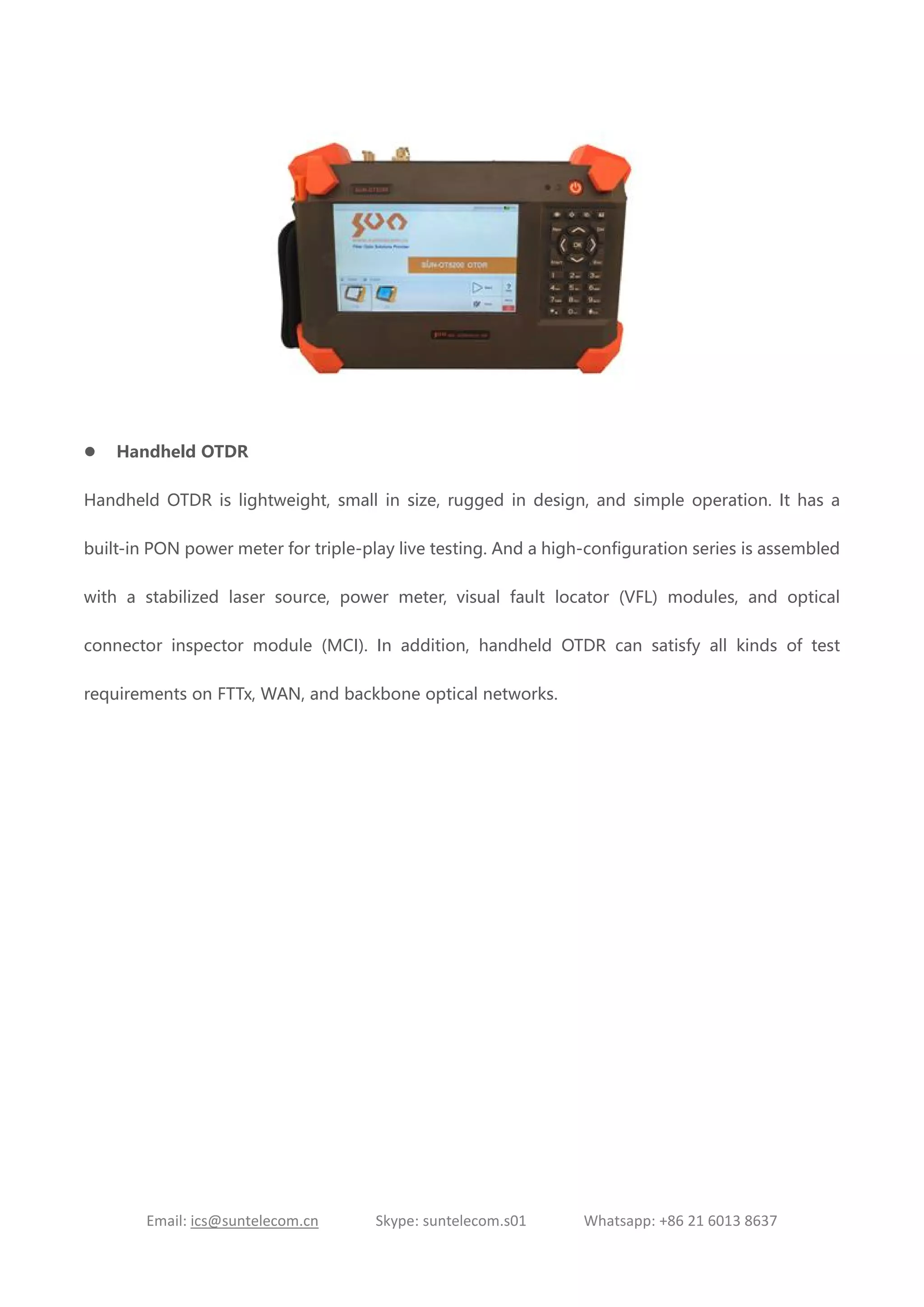 Basic Knowledge of Optical Time Domain Reflectometer (OTDR) | PDF