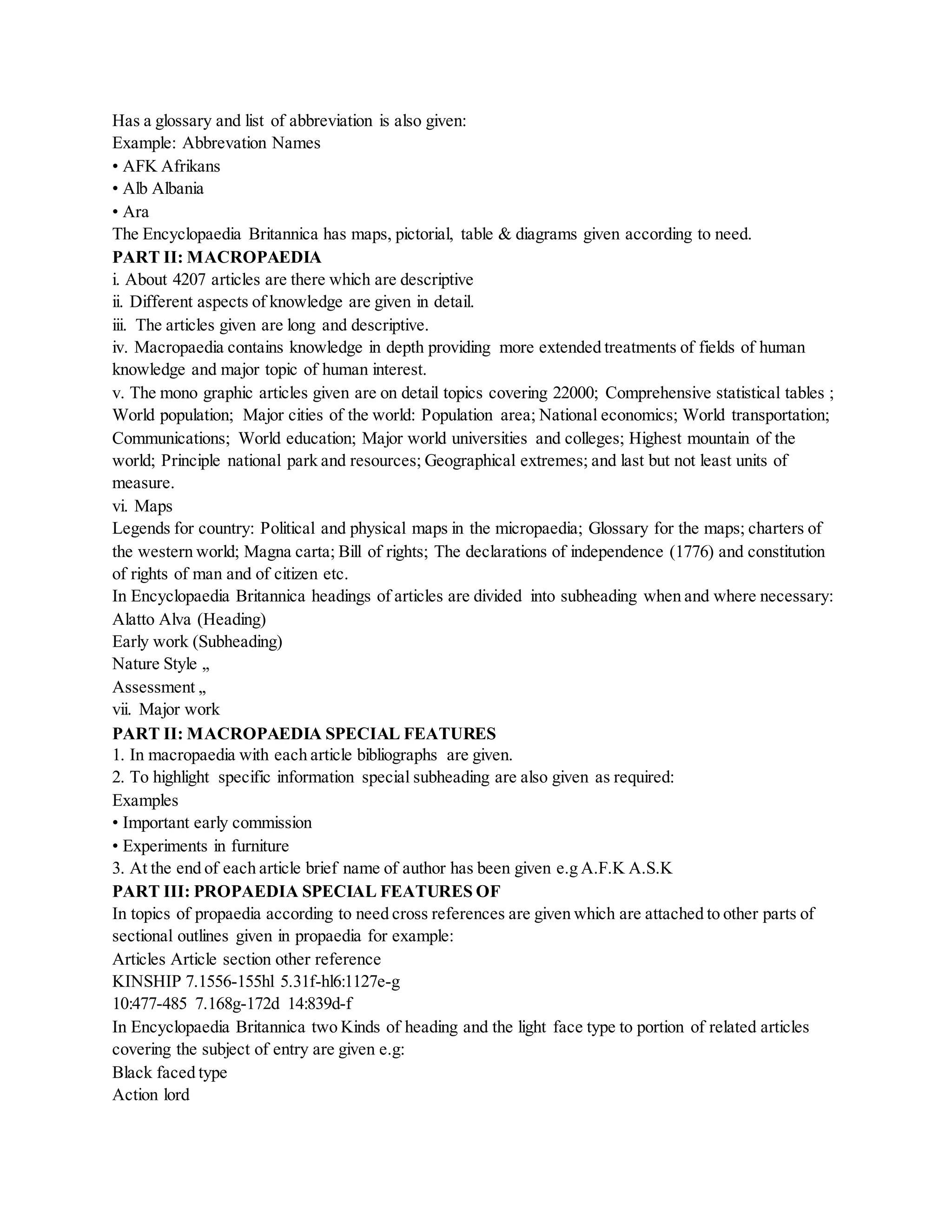 Basic knowledge on enclopaedia britannica | DOCX