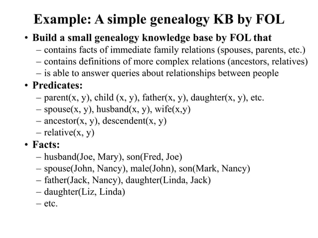 Basic Knowledge Representation in First Order Logic.ppt | Programming Languages | Computing