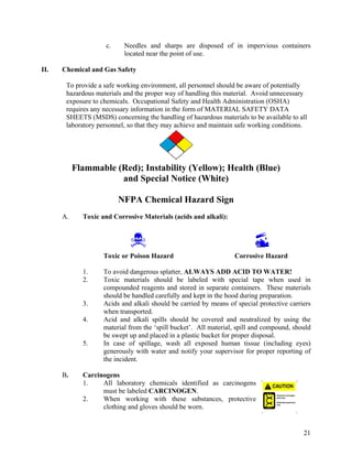 Basic Laboratory Safety Clinical Chemistry | PDF