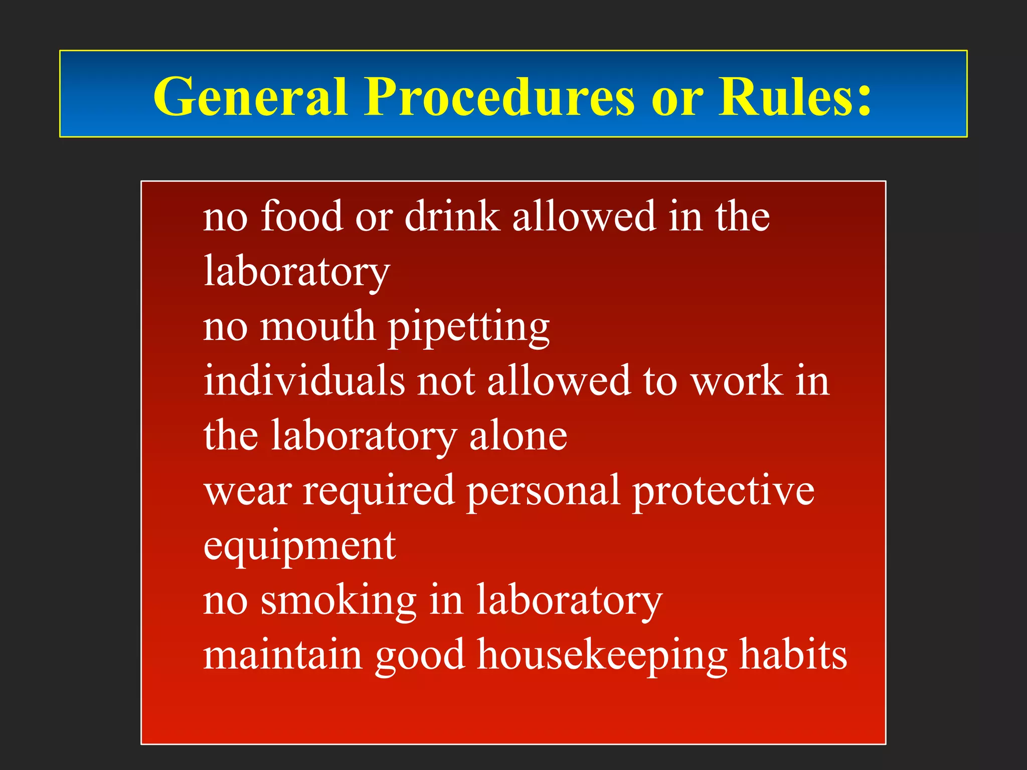 Basic lab safety principles | PPTX