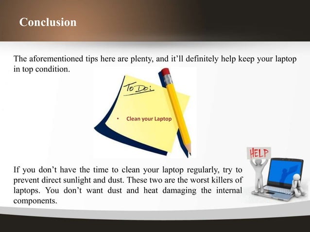 Basic laptop maintenance and tips | PPTX