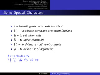 Basic Latex Typesetting - Session 2 | PPT