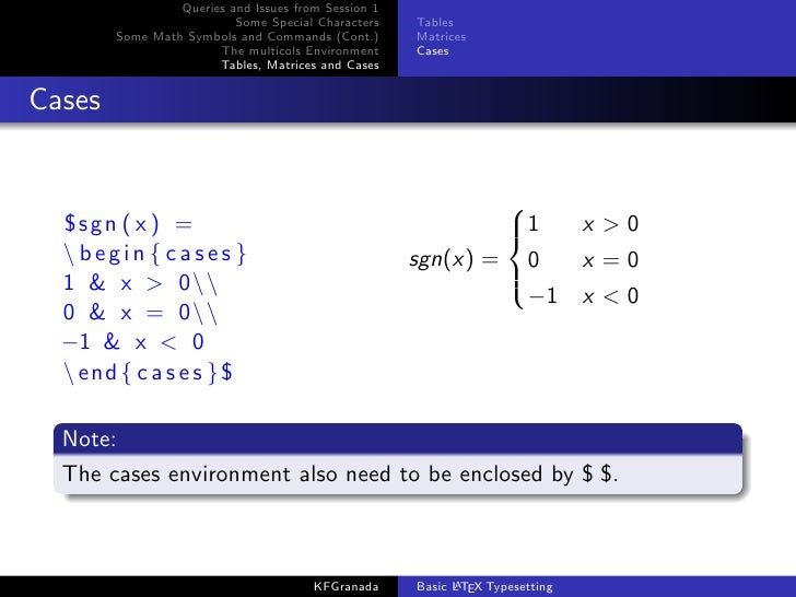 Basic Latex Typesetting Session 2 