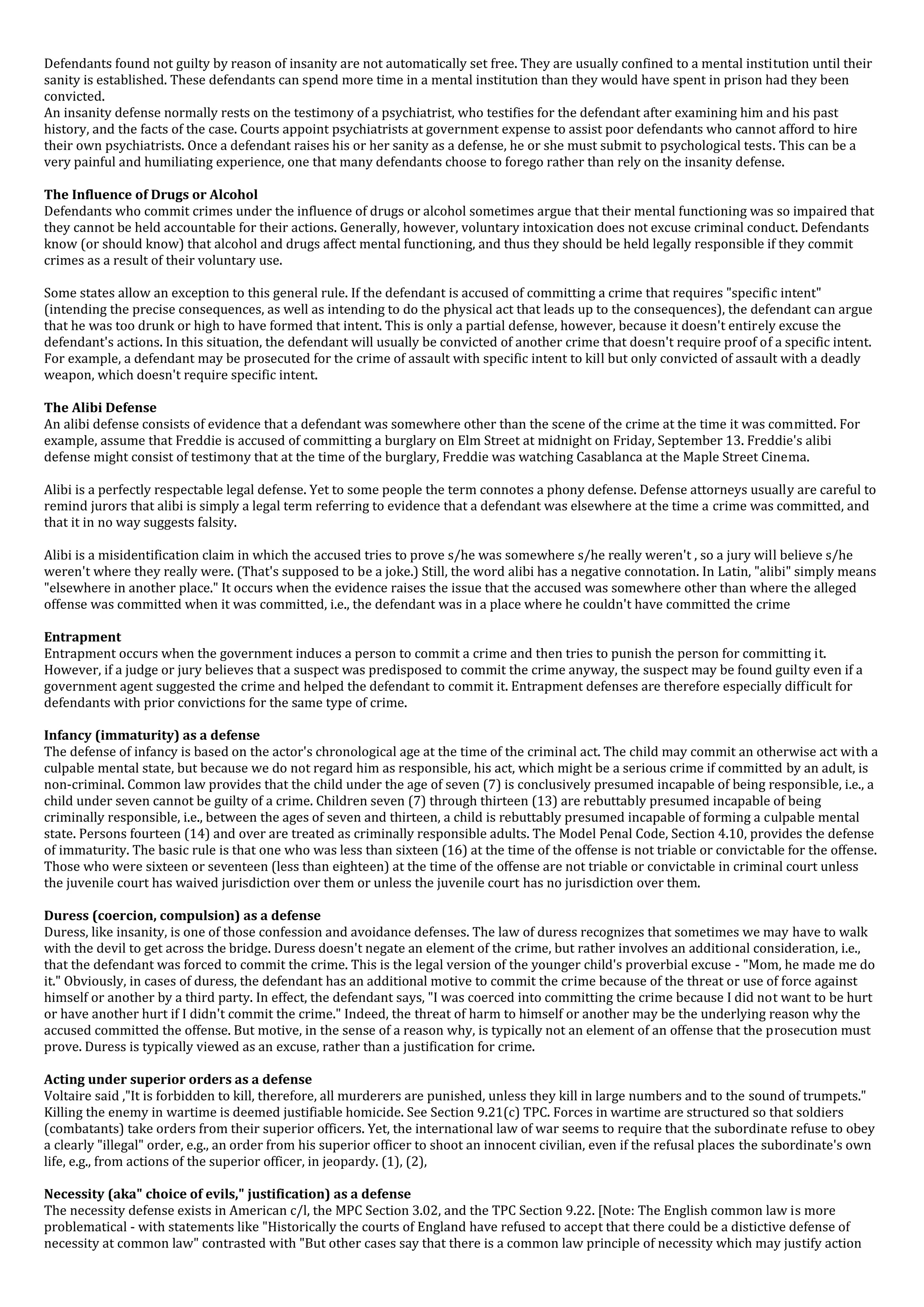 BASIC LAW CONCEPTS: OFFENCES & DEFENSES | DOCX