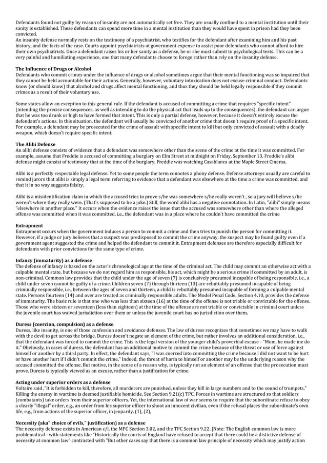 BASIC LAW CONCEPTS: OFFENCES & DEFENSES | PDF