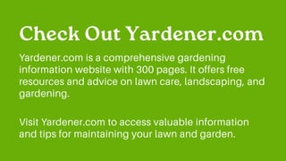 Basic Lawn Care Techniques | PDF