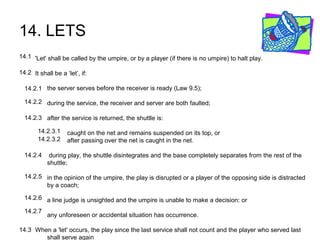 Basic laws of badminton | PPT
