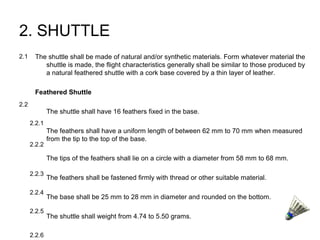 Basic laws of badminton | PPT