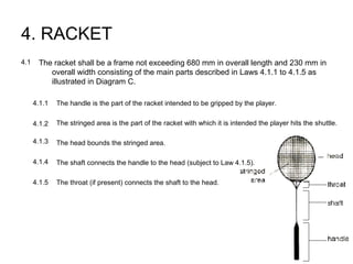 Basic laws of badminton | PPT