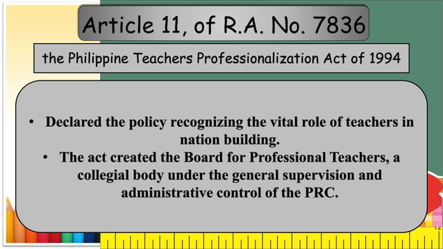 Basic laws on the professionalization of teaching | PPTX