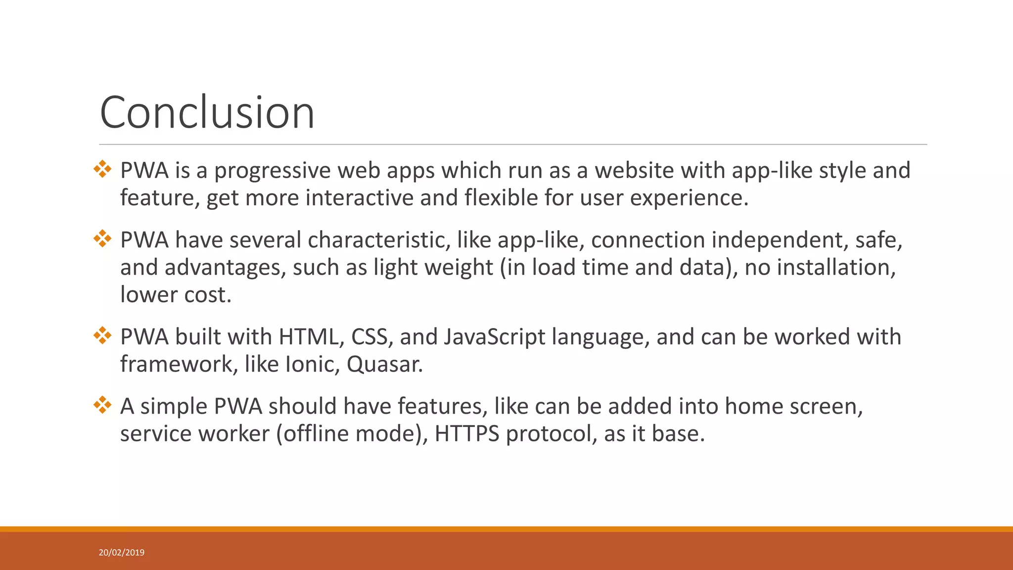 Basic Learning about Progressive Web Apps (PWA) | PPTX