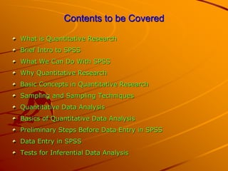 Basic Level Quantitative Analysis Using SPSS.ppt | Science
